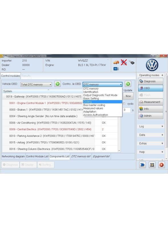 VW Audi Bentley Lamborghini dealer-level diagnostics, coding programming